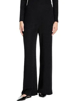 Aqua Shimmer Knit Wide Leg Pants Exclusive - Black