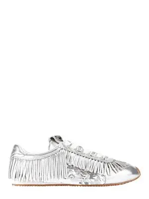Kurt Geiger Leather Fringe Islington Sneakers - Silver