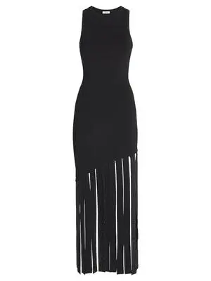 Sandro Fringed Maxi Dress - Black