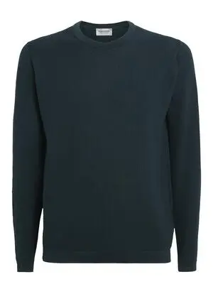 John Smedley Merino Wool Textured Crew Neck Sweater - Green