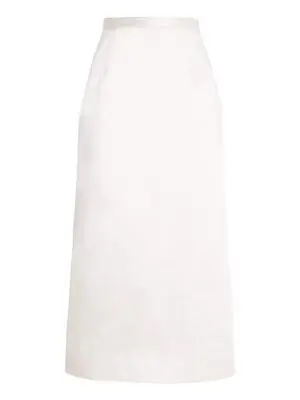 LIBEROWE Satin Duchess Rory Midi Skirt - Ivory