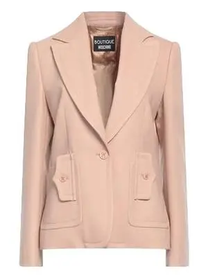 Moschino Woven Blazer With Brand Logo - Pink