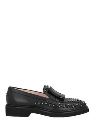 ROGER VIVIER Leather Loafers With Appliqués - Black