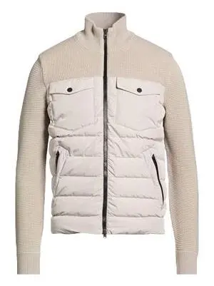 Herno Puffer Jacket In Virgin Wool And Polyester Grey