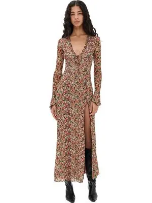 RESA Lennon Floral Print Maxi Dress - Fig