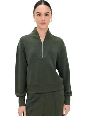 Varley Davidson Quarter Zip Sweatshirt - Olive Marl