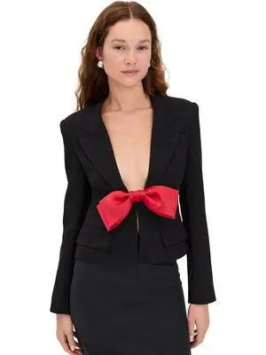 Bardot Dilone Bow Front Blazer - Black