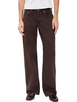Rag & Bone Saige Low-rise Straight Jeans - Dark Brown