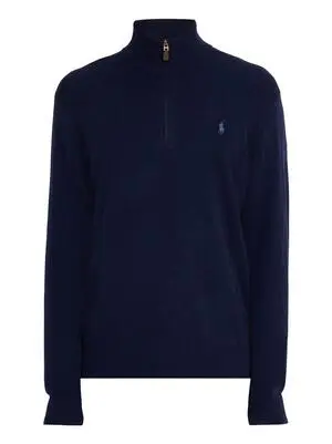 Ralph Lauren Wool Quarter-zip Sweater - Hunter Nav