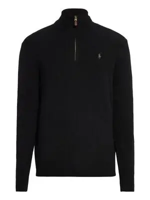 Ralph Lauren Wool Quarter-zip Sweater - Polo Black