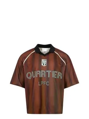 LE PERE Logo-detail Collared Jersey - Brown