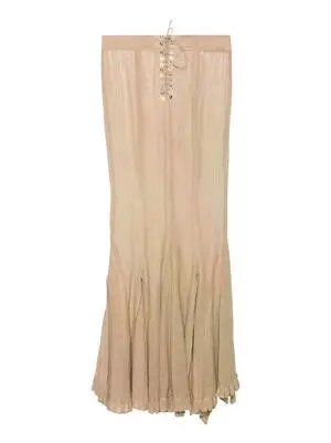 LUDOVIC DE SAINT SERNIN Mermaid Fishnet Maxi Skirt - Neutrals