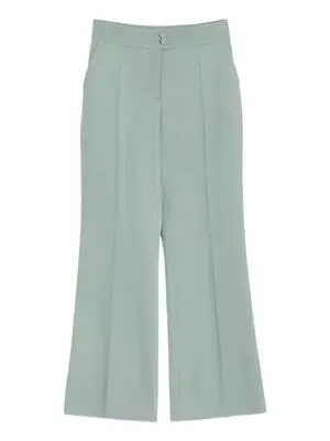 Valentino Garavani Flared Wool Trousers - Green