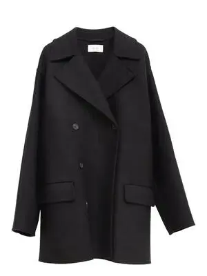 THE ROW Double-breasted Pocket Coat - Black