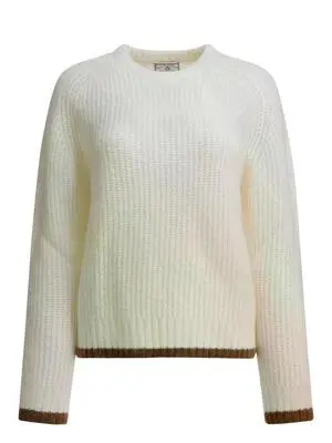 INES DE LA FRESSANGE PARIS Ribbed Contrast-trim Sweater - Neutrals