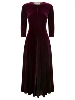 BLANCA VITA Flared Midi Dress - Purple