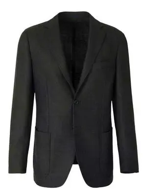 Scabal Lapel Button Straight Cut Blazer - Green