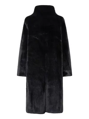 UNREAL FUR Funnel-neck Coat - Black