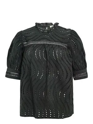 Ulla Johnson Short-sleeve Lace Blouse - Black
