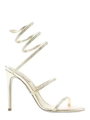 Rene Caovilla 105mm Cleo Spiral Heeled Sandals - Yellow