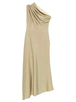 Khaite Coast Draped Midi Dress - Gold
