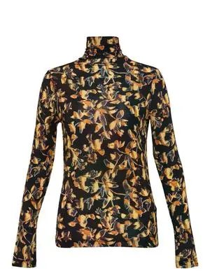 ULLA JOHNSON Aurelia Floral Turtleneck Top