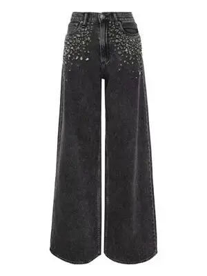 Rag & Bone Sofie Jeans With Rhinestone Embellishments Grey