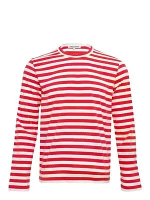 Comme Des Garçons Stripe Long Sleeve T-shirt - Red