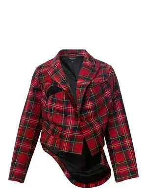 Comme Des Garçons Check-pattern Jacket - Red