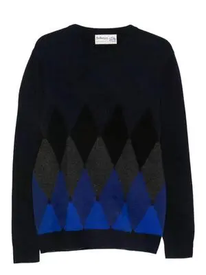 BALLANTYNE Argyle-knit Cashmere Sweater - Blue