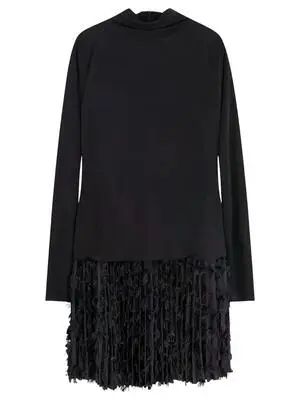 BOSS Long-sleeve Pleated Dress - Black