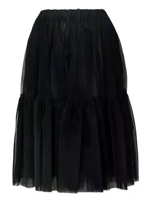 Comme Des Garçons Teiban Nylon Midi Skirt - Black