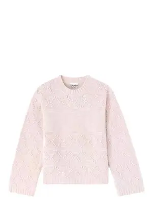 GANNI Textured Sweater - Pink