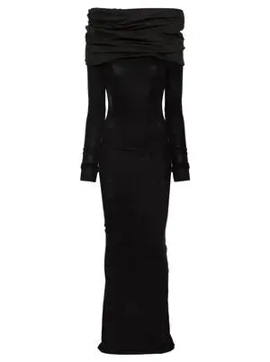 ENTIRE STUDIOS Long Sleeve Draped Dress - Black