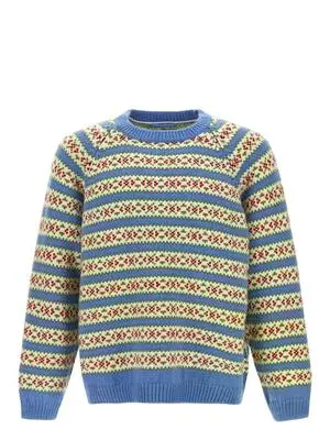 BODE Wedgewood Striped-pattern Sweater - Blue