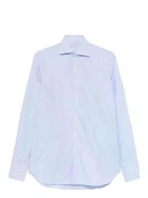 BORRIELLO NAPOLI Striped Cotton Shirt - Blue