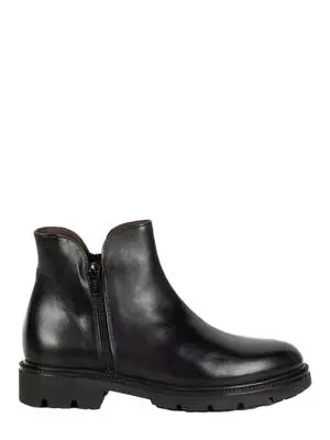 FRANCO FEDELE Zip-up Leather Ankle Boots - Black