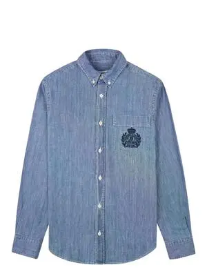 SPORTY & RICH Embroidered Pocket Shirt - Blue
