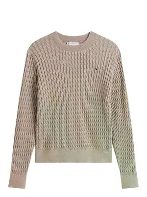 Tommy Hilfiger Cable Knit Cotton Sweater - Neutrals