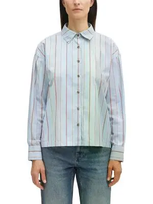 Barbour Striped Buttoned Top - Blue