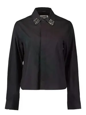 MOTHER Embellished-collar Shirt - Black