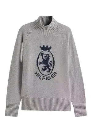 Tommy Hilfiger Logo-motif Roll-neck Sweater - Grey