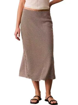 Calvin Klein Patterned Midi Skirt - Brown
