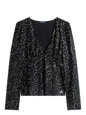 Tommy Hilfiger Floral V-neck Blouse - Black