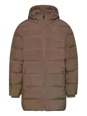 Calvin Klein Hooded Padded Coat - Brown