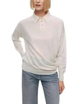 NOCTURNE Relaxed Polo Knit Sweater - Ivory