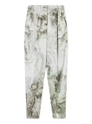 Giorgio Armani Pleat-detail Tie-dye Trousers - Neutrals