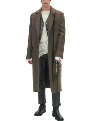 ANN DEMEULEMEESTER Melton Wool Coat - Brown