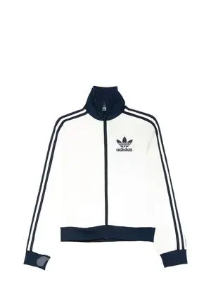 Adidas Three-stripe Zip Sweatshirt - White