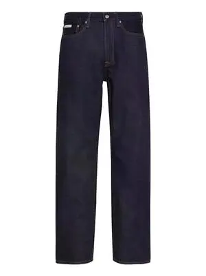 Calvin Klein Logo-appliqué Straight-leg Jeans - Blue
